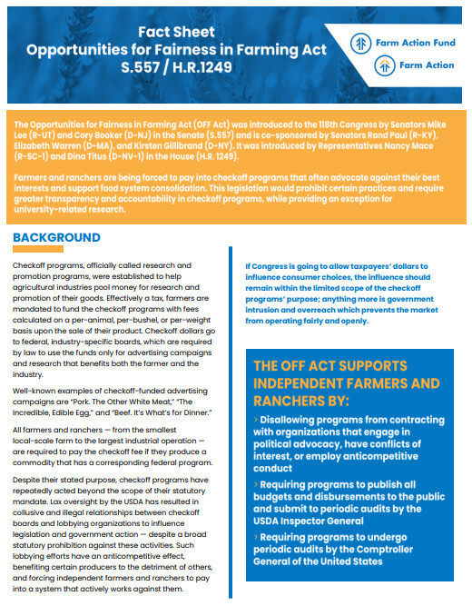 Checkoff Program Reform | Farm Action